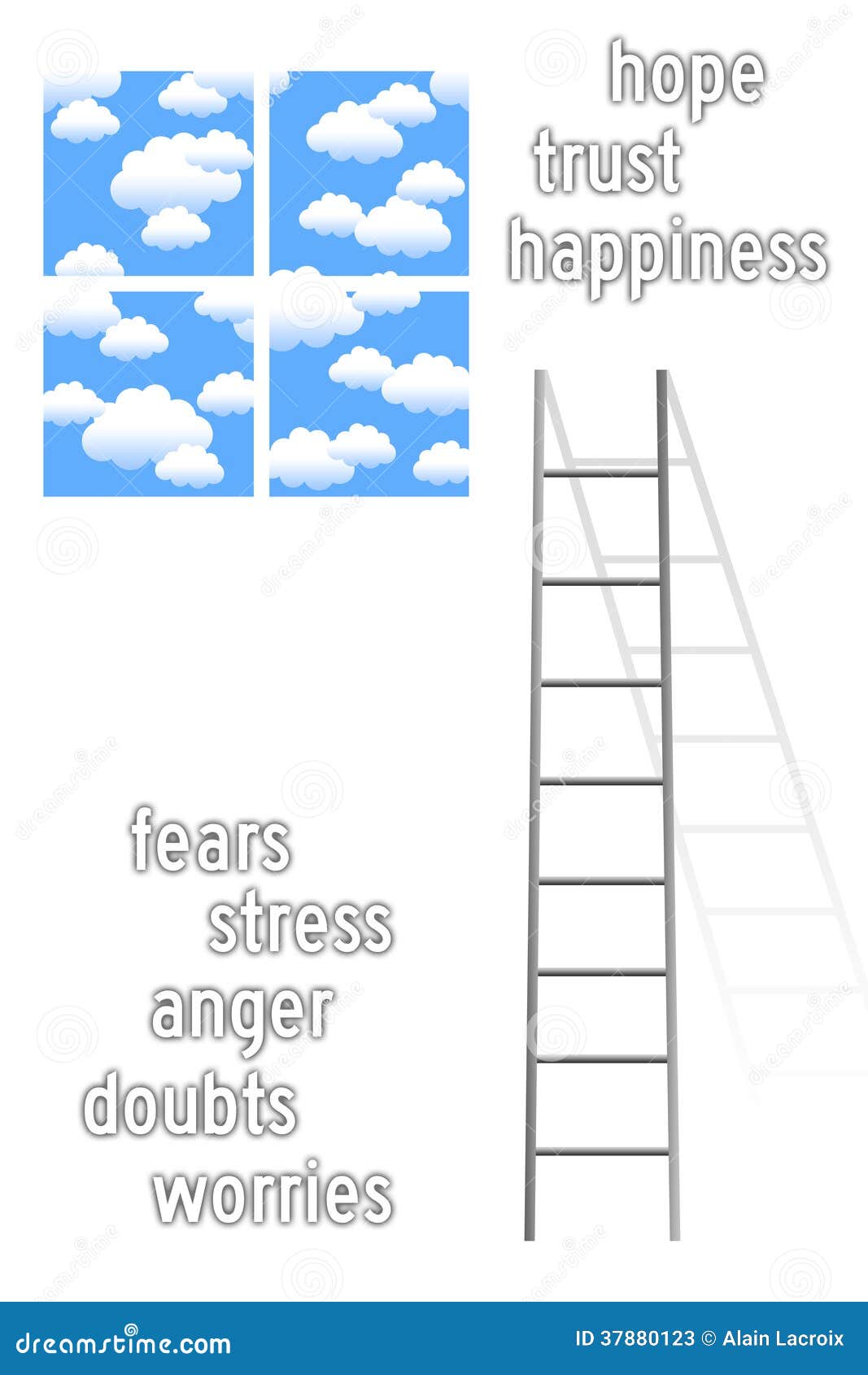 Positive feelings stock illustration. Illustration of doubt - 37880123