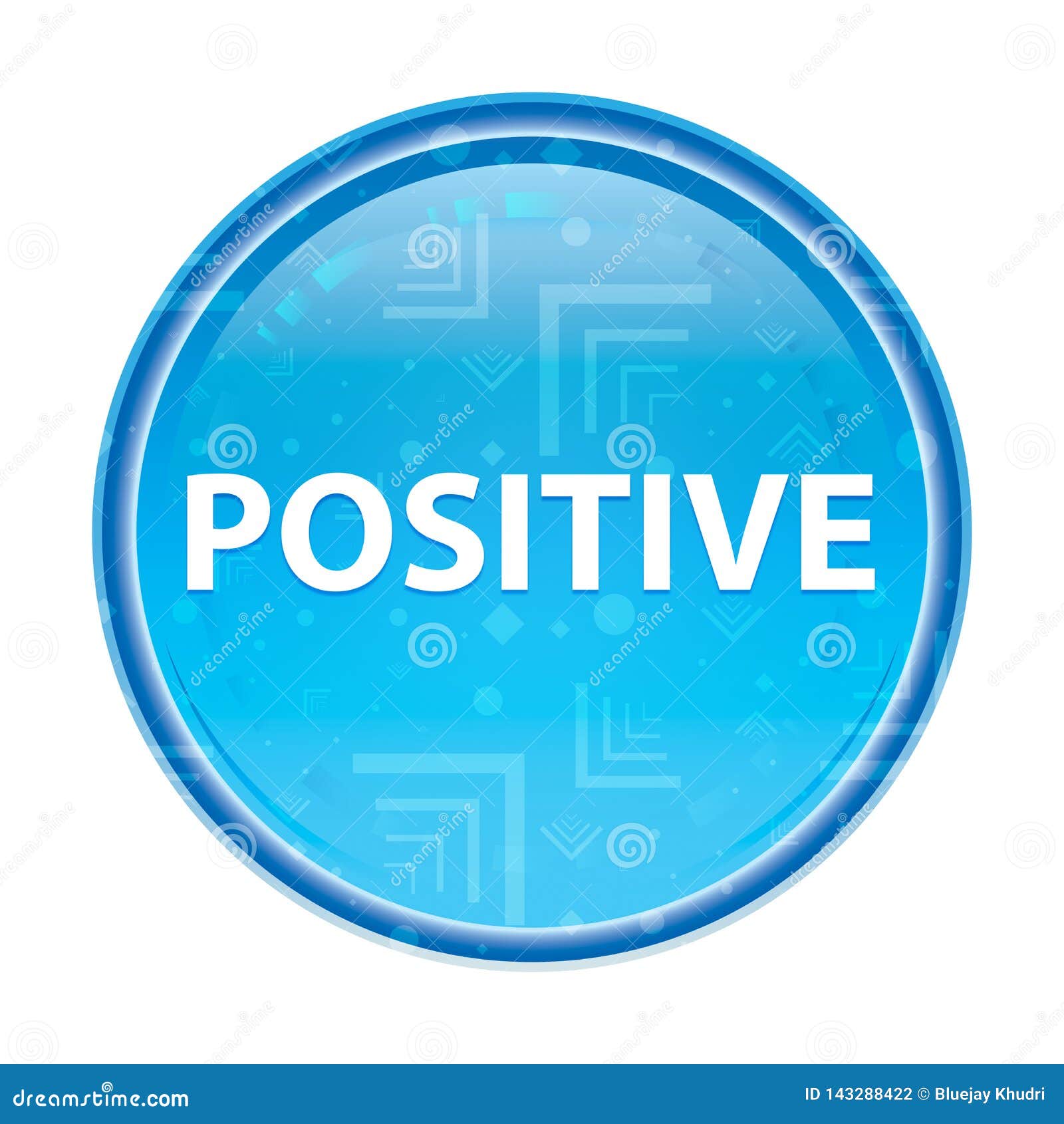 Positive Floral Blue Round Button Stock Illustration - Illustration of ...