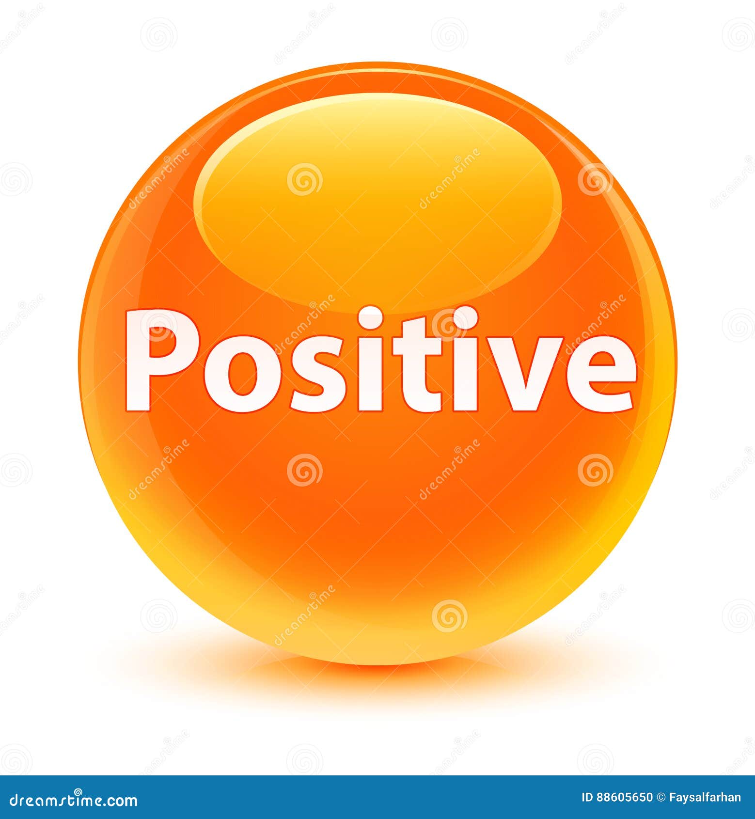 Positive Glassy Orange Round Button Stock Illustration - Illustration ...