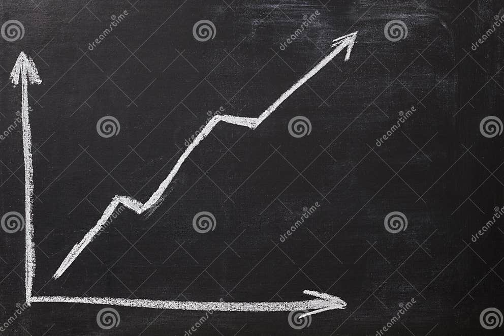 Positive Graph on Blackboard Stock Image - Image of calculation ...