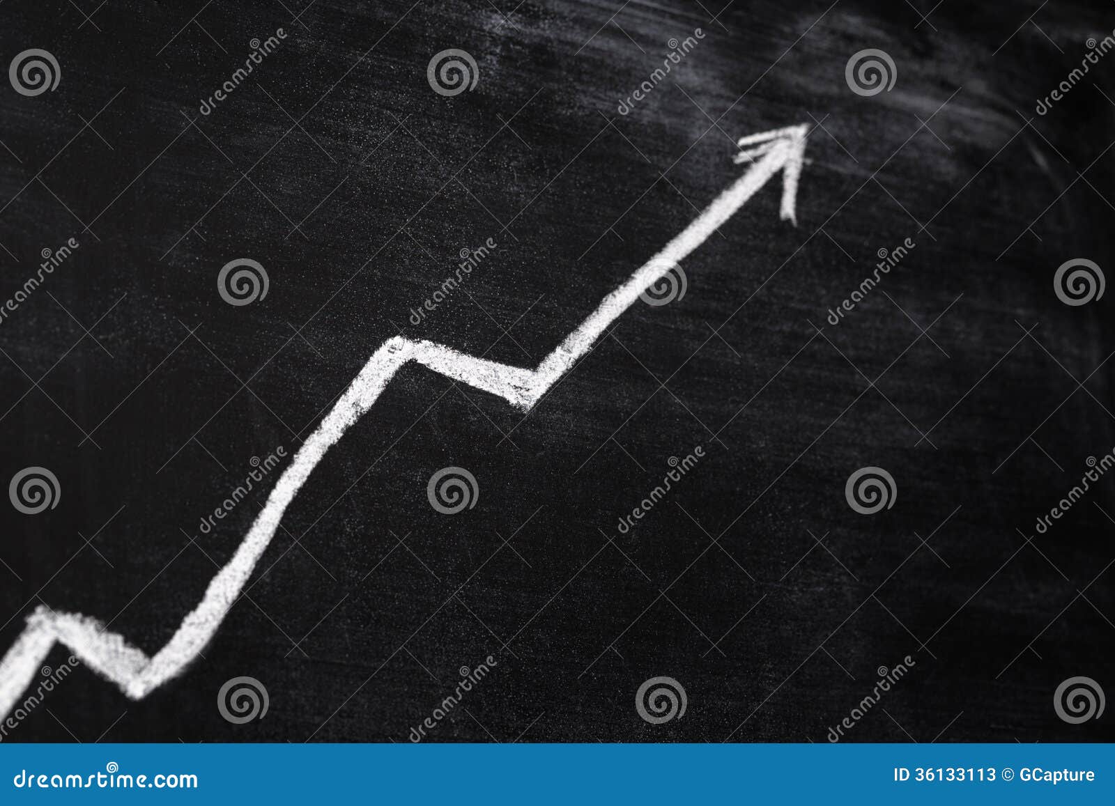 Positive Graph on Blackboard Stock Image - Image of increase, earnings ...