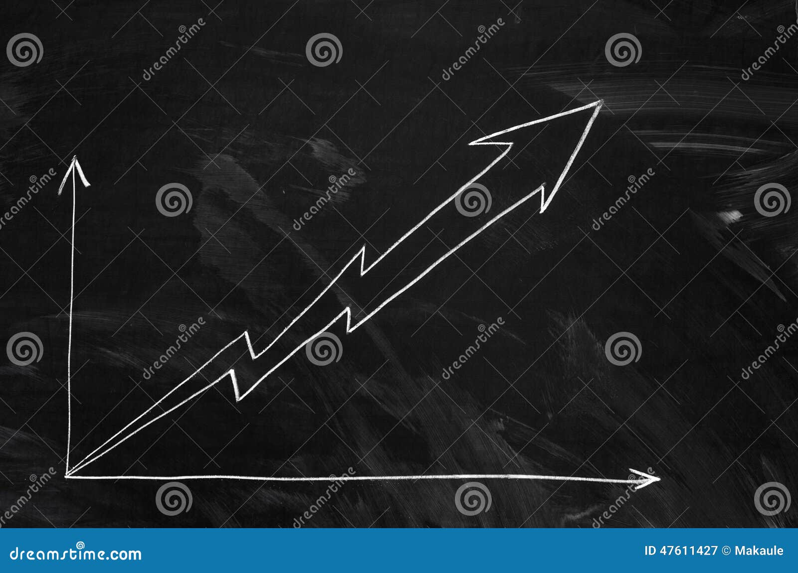 Positive Graph on Blackboard Stock Image - Image of chart, drawing ...