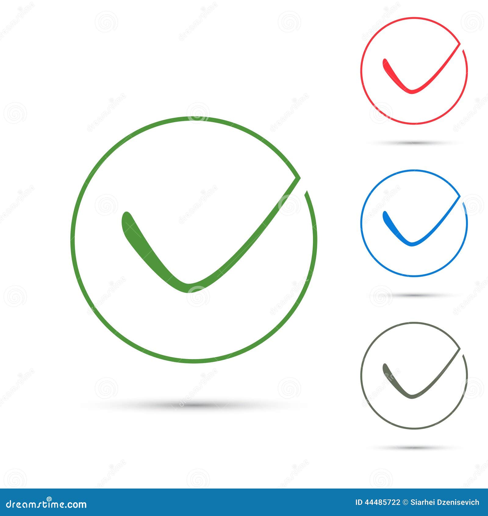 Positive Green Checkmark Symbol Template Vector Illustration ...