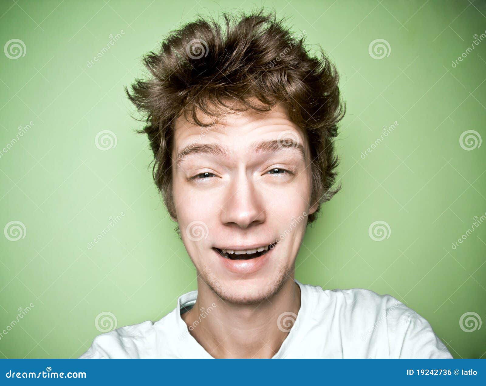 Positive guy. stock photo. Image of laughs, eyes, head - 19242736