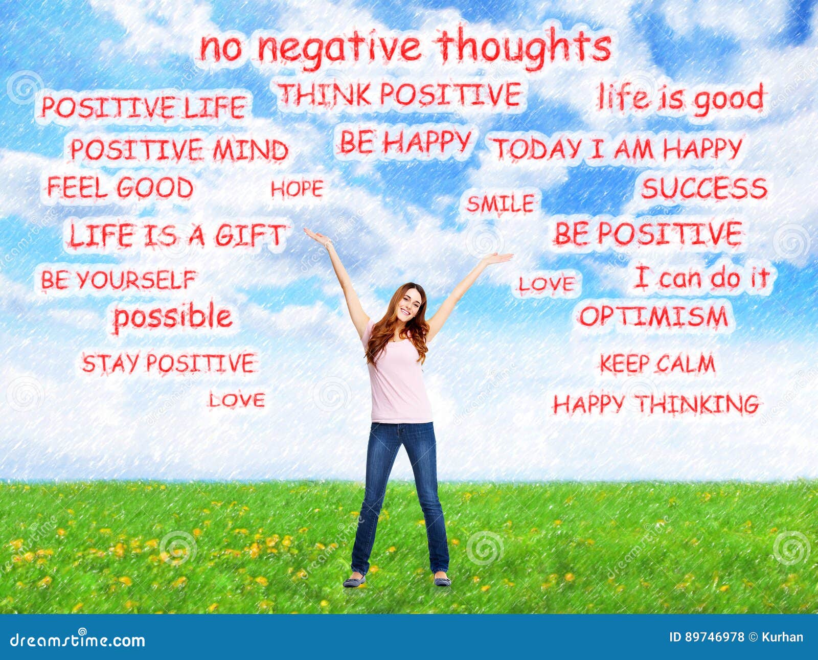 Positive Happy Woman on Abstract Background. Stock Photo - Image of ...