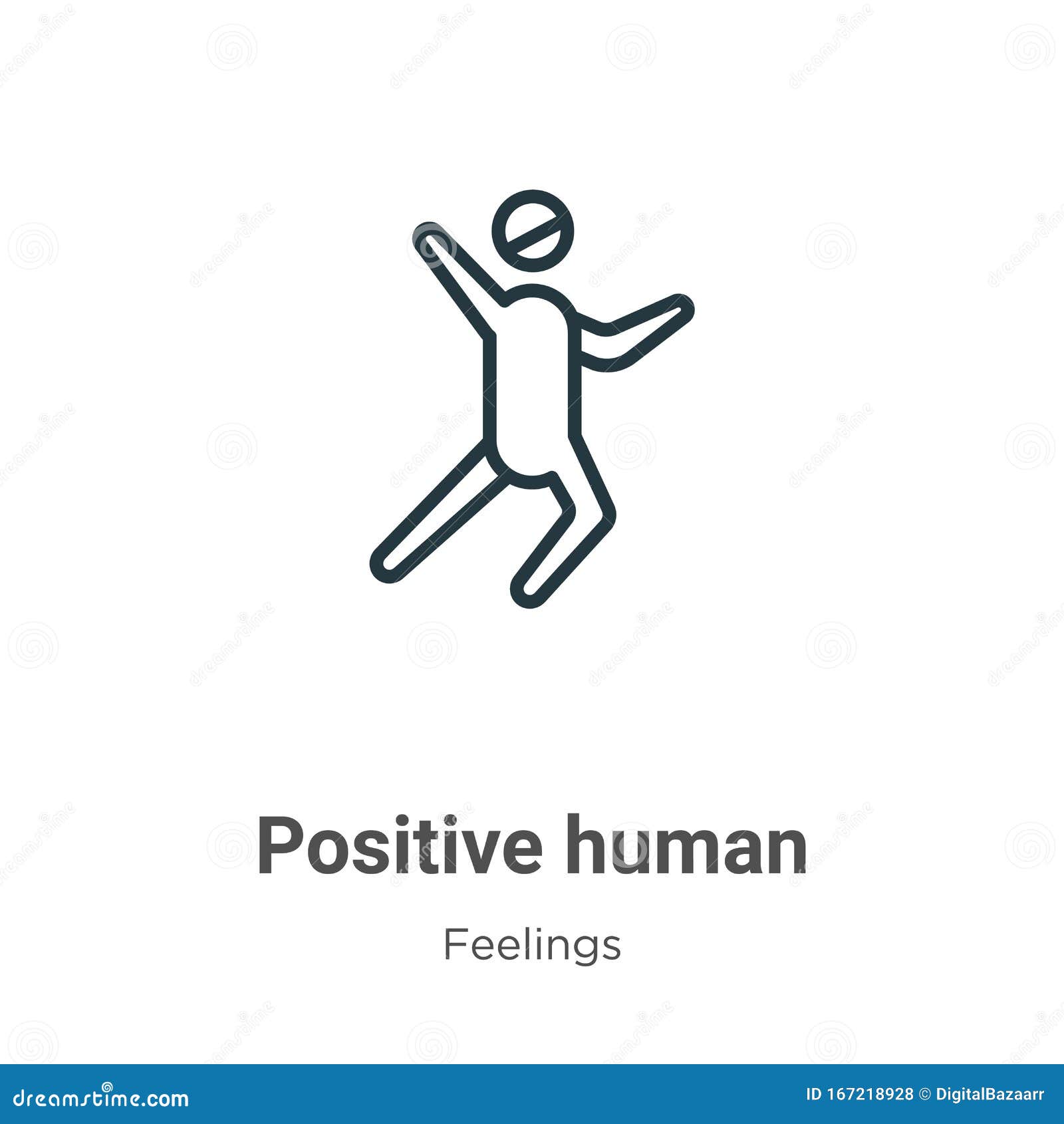 Positive Human Outline Vector Icon. Thin Line Black Positive Human Icon ...
