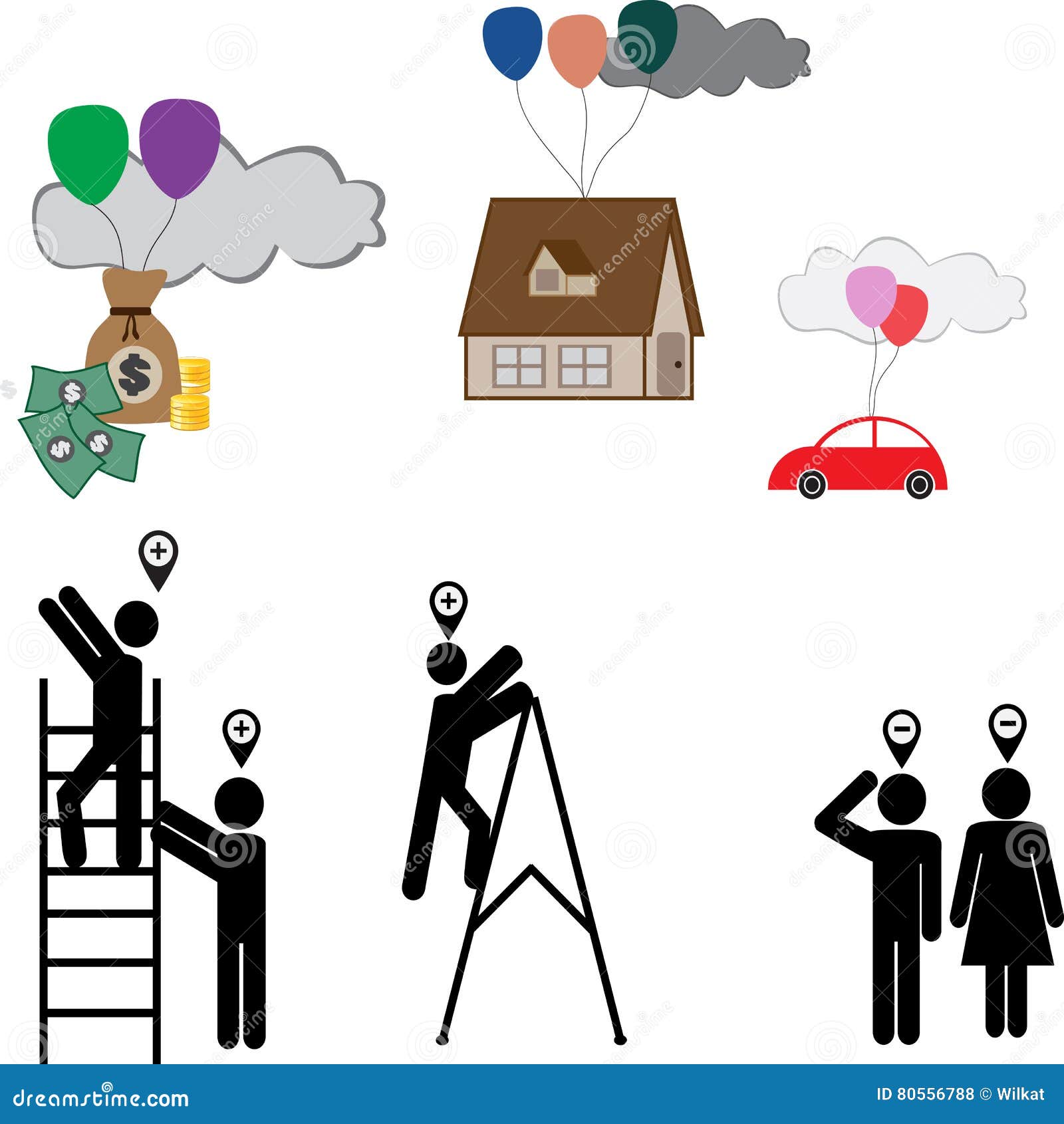 Positive Human Try To Improve Them Life Stock Vector - Illustration of ...