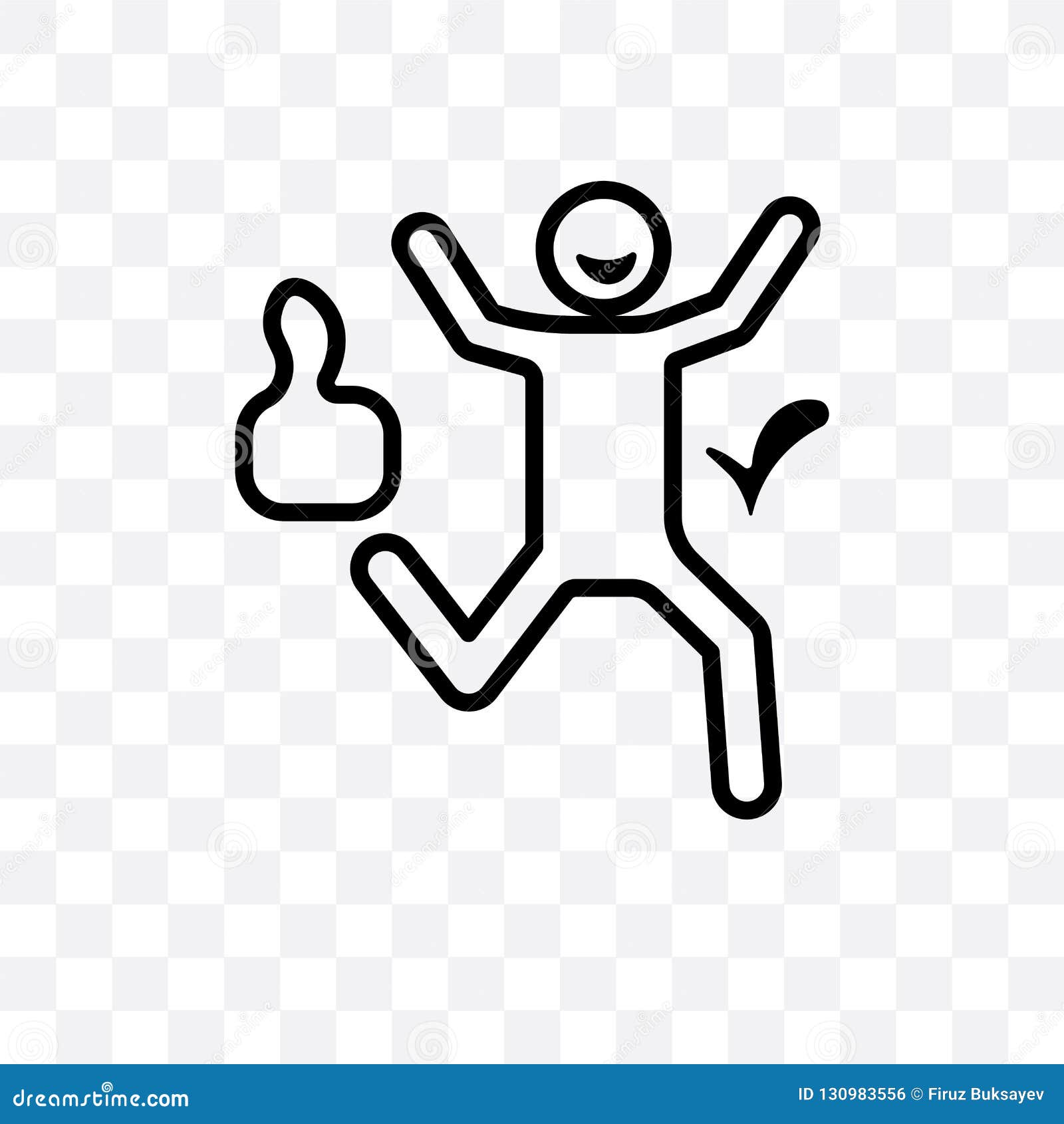 Positive Human Vector Linear Icon Isolated on Transparent Background ...