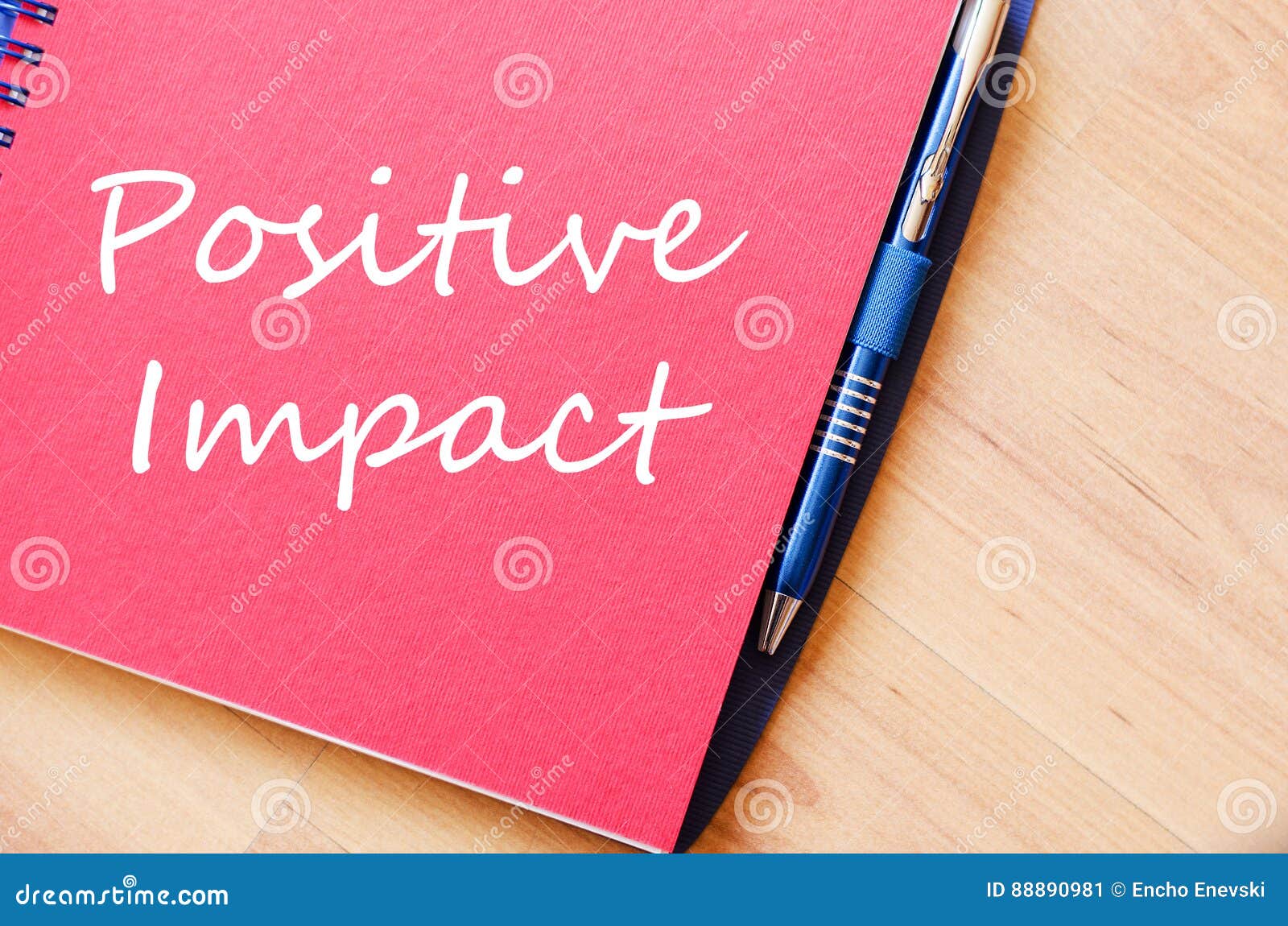Positive Impact Write on Notebook Stock Image - Image of goal ...