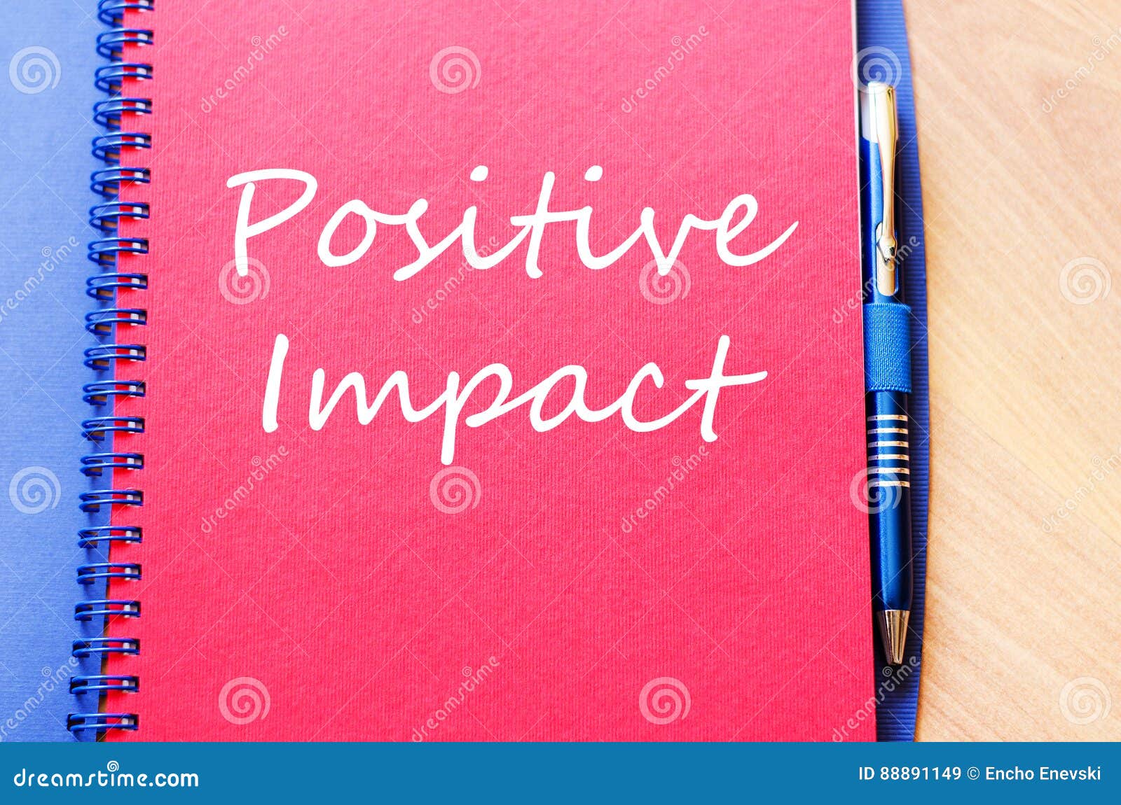 Positive Impact Write on Notebook Stock Image - Image of capability ...