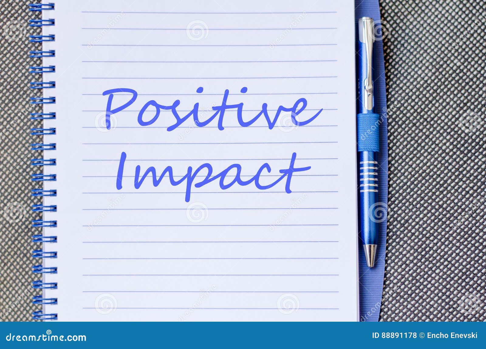 Positive Impact Write on Notebook Stock Photo - Image of education ...