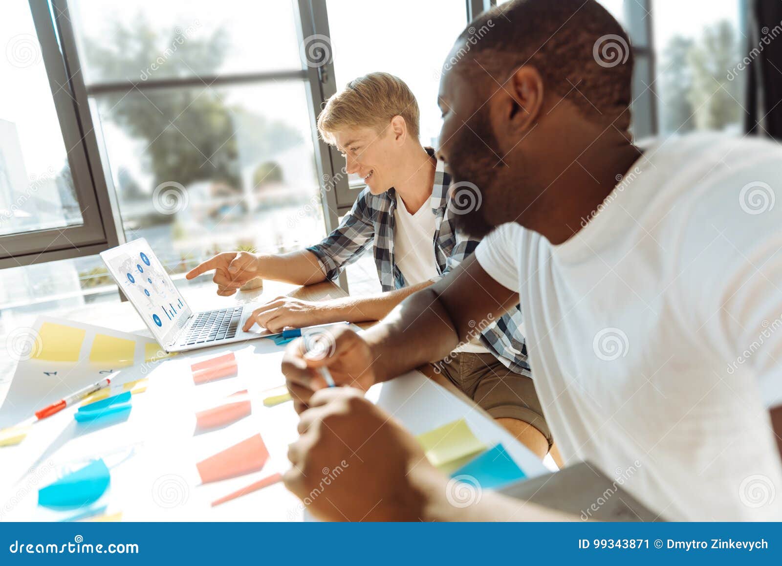 Positive International Colleagues Working Together on the Project Stock ...