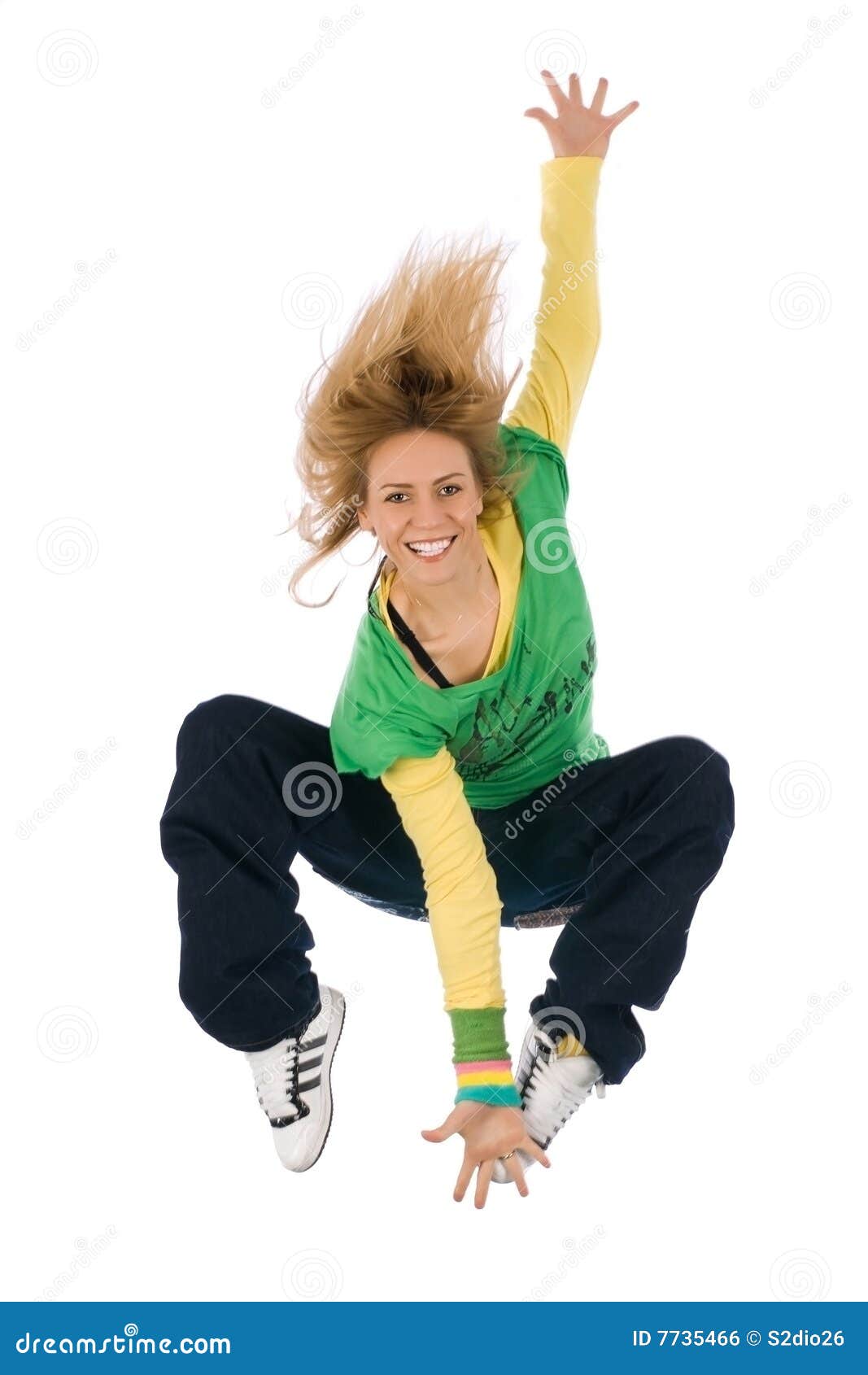 Positive jumping stock photo. Image of female, carefree - 7735466