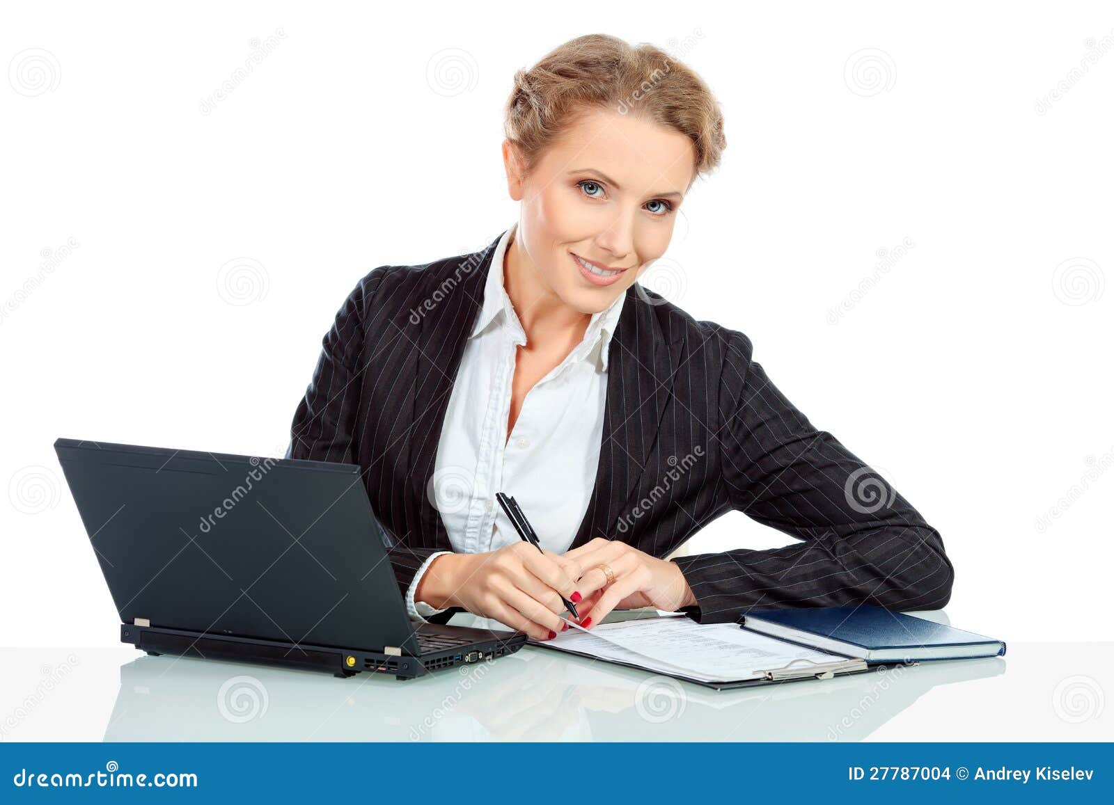 Positive lady stock photo. Image of office, adult, isolated - 27787004