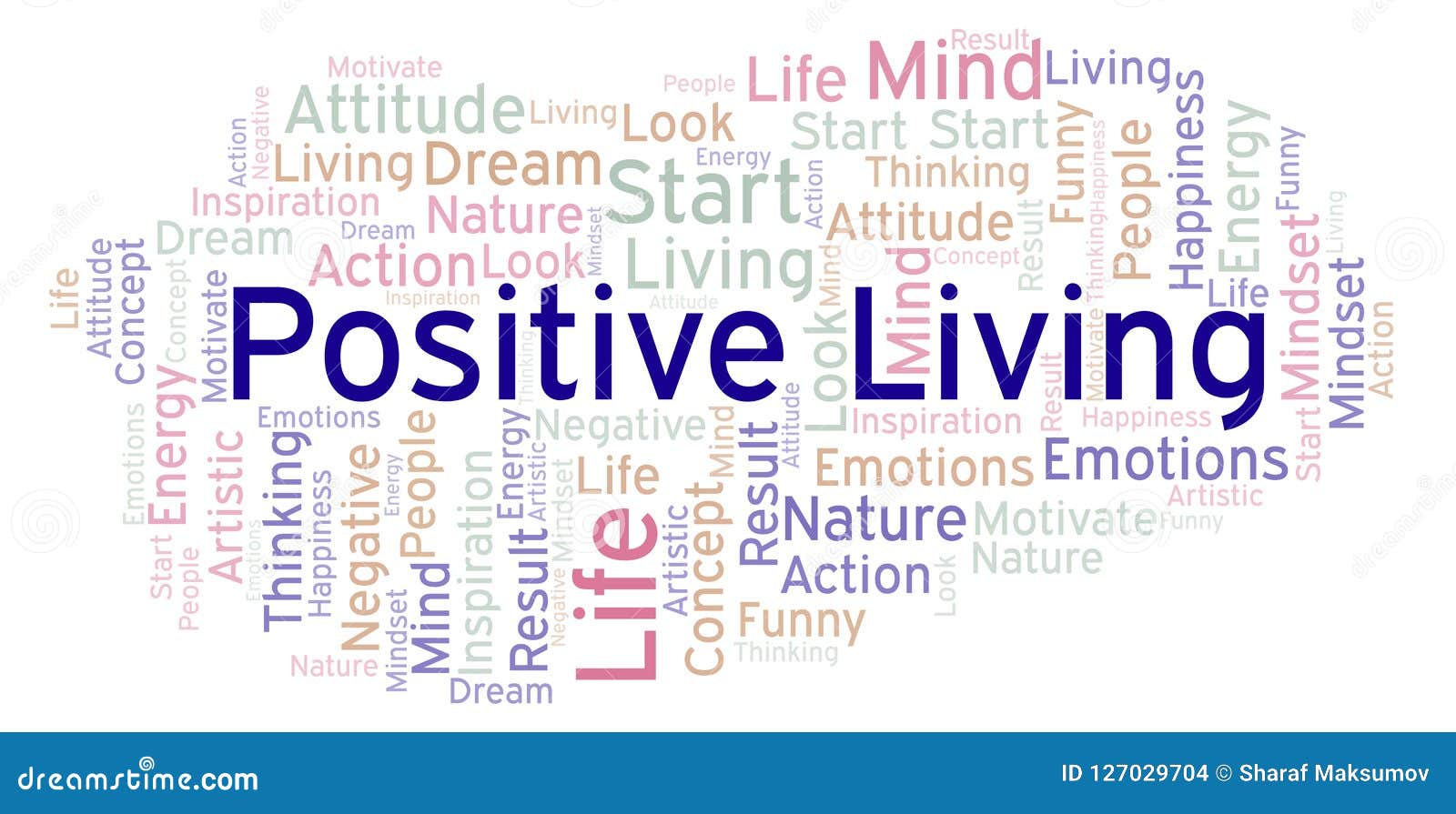 Positive Living Word Cloud, Made with Text only. Stock Illustration ...