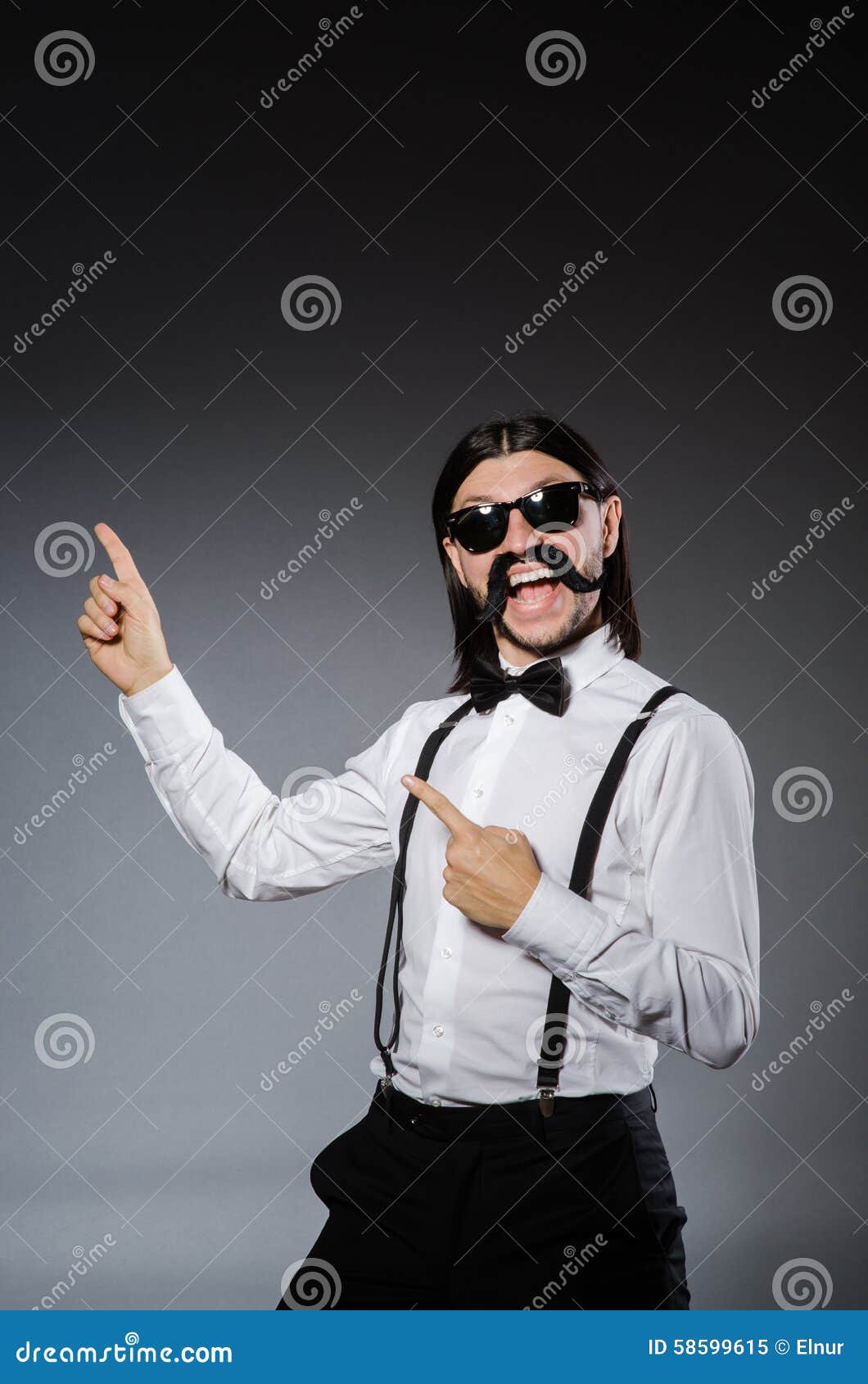 Positive Man in Classic Clothing Isolated on Gray Stock Image - Image ...