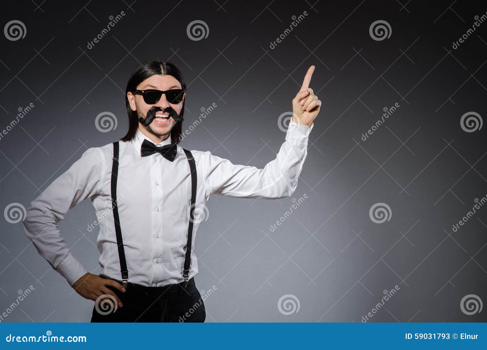 Positive Man in Classic Clothing Isolated on Gray Stock Image - Image ...