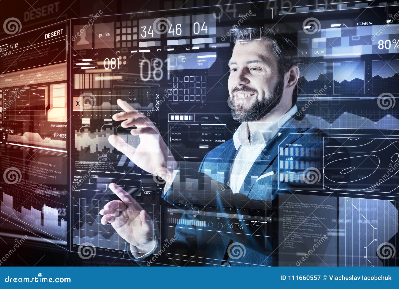 Positive Man Smiling while Doing the Easiest Part of Work Stock Image ...