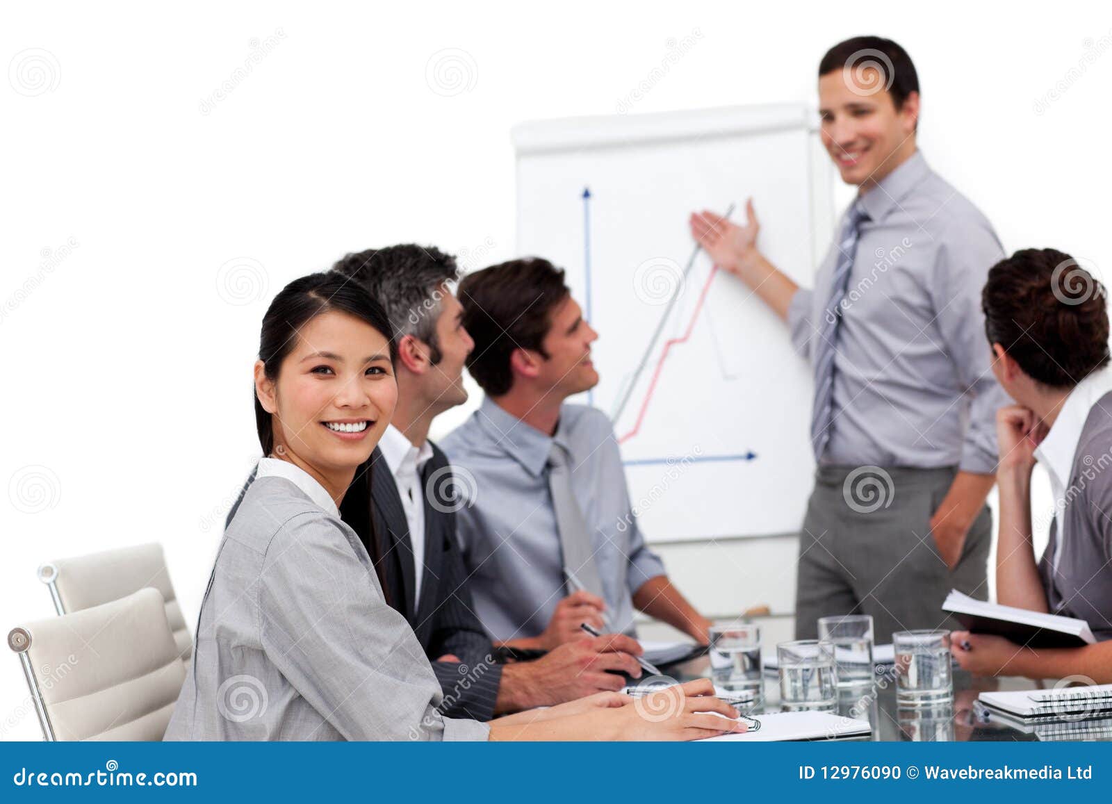 Positive Manager Giving a Presentation Stock Photo - Image of asian ...