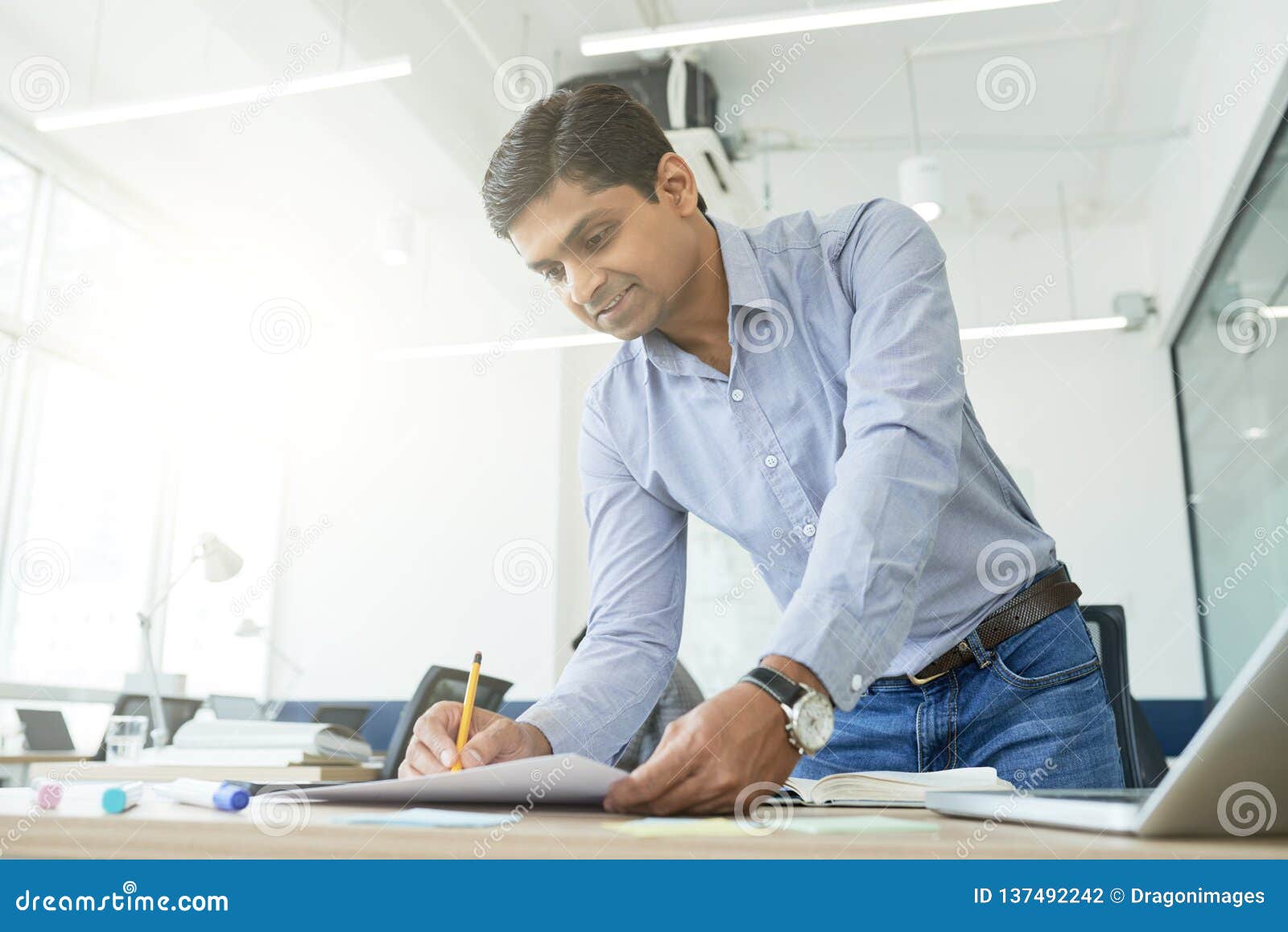 Businessman Checking Documents Stock Photo - Image of businessman ...