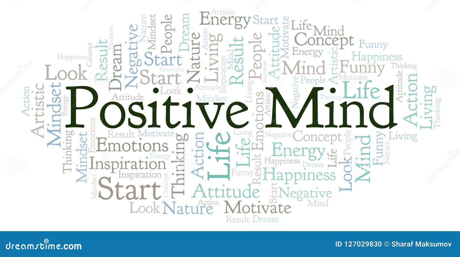 Positive Mind Word Cloud, Made with Text only. Stock Illustration ...