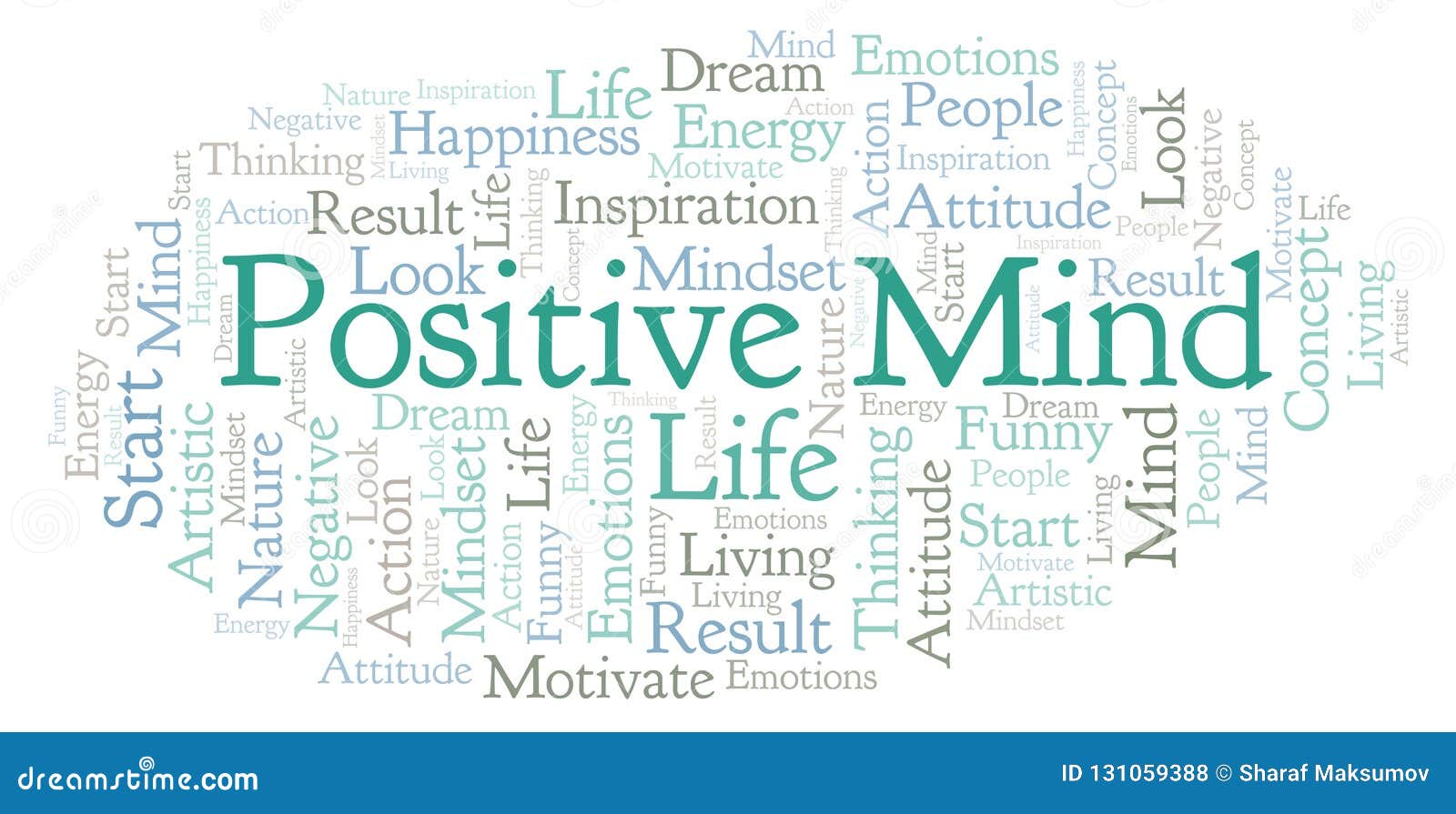 Positive Mind Word Cloud, Made with Text only. Stock Illustration ...