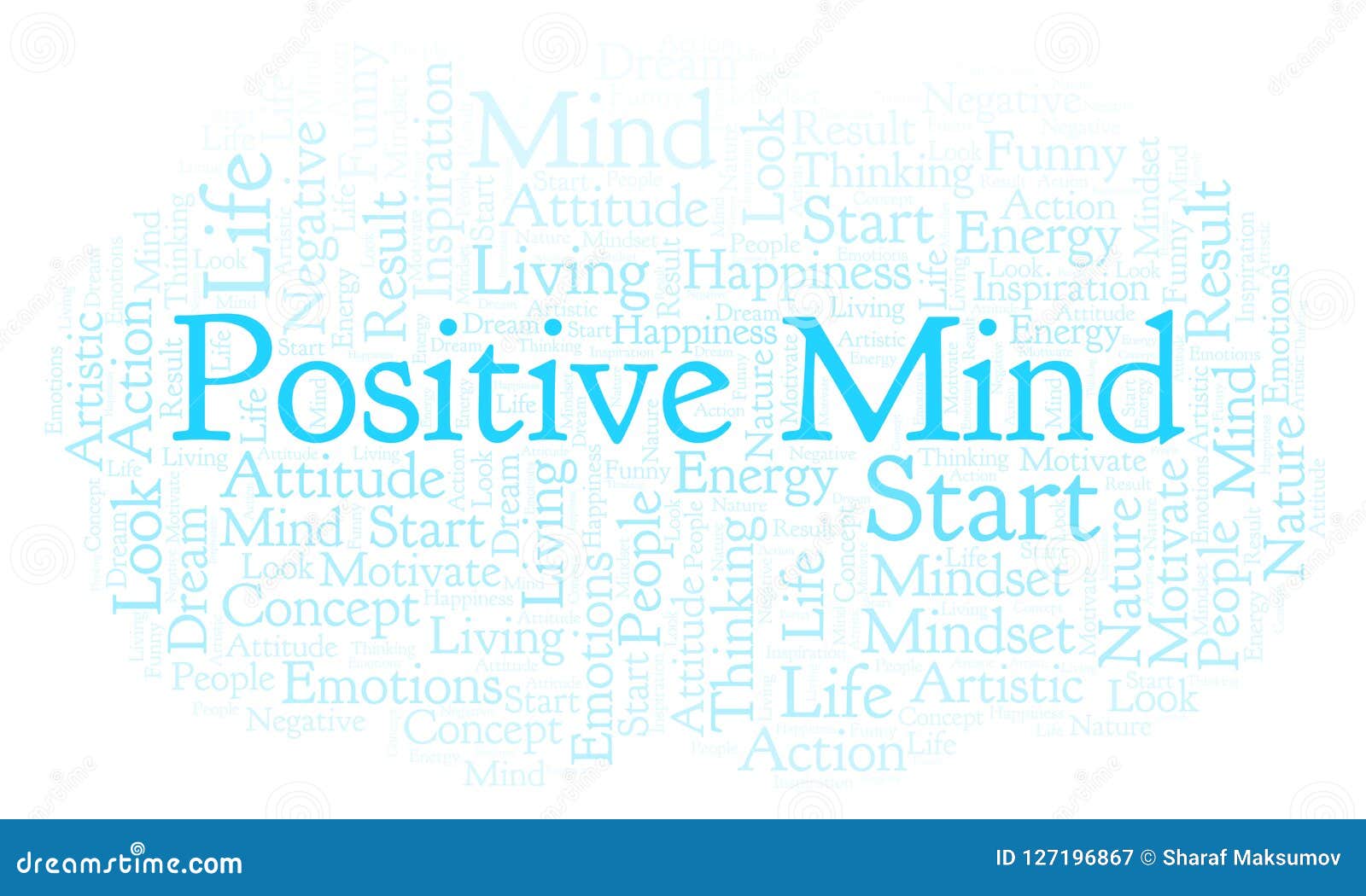 Positive Mind Word Cloud, Made with Text only. Stock Illustration ...