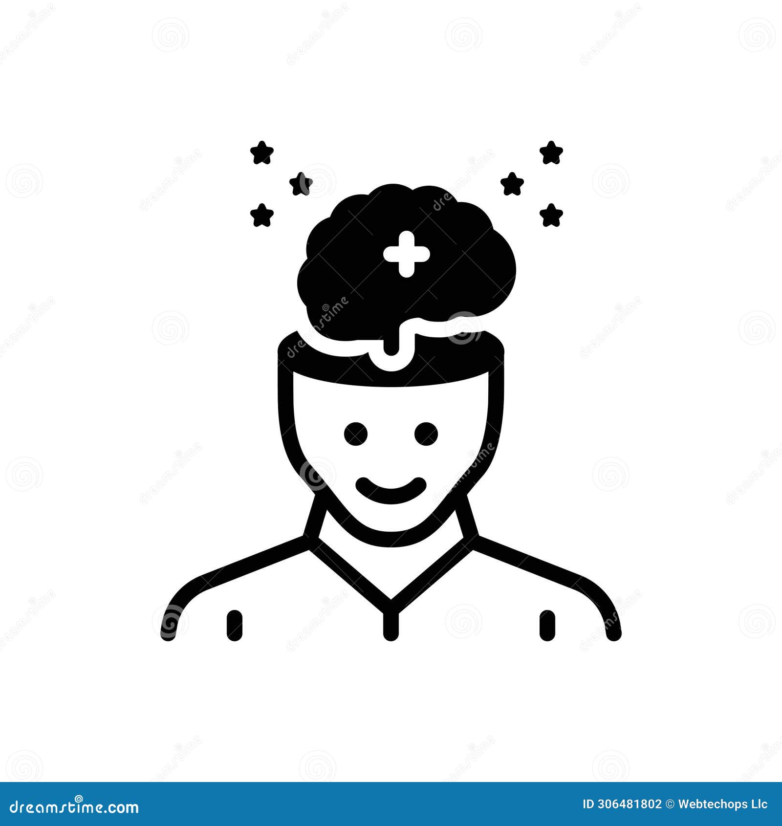 Black Solid Icon for Positive Mindset, Positive and People Stock ...