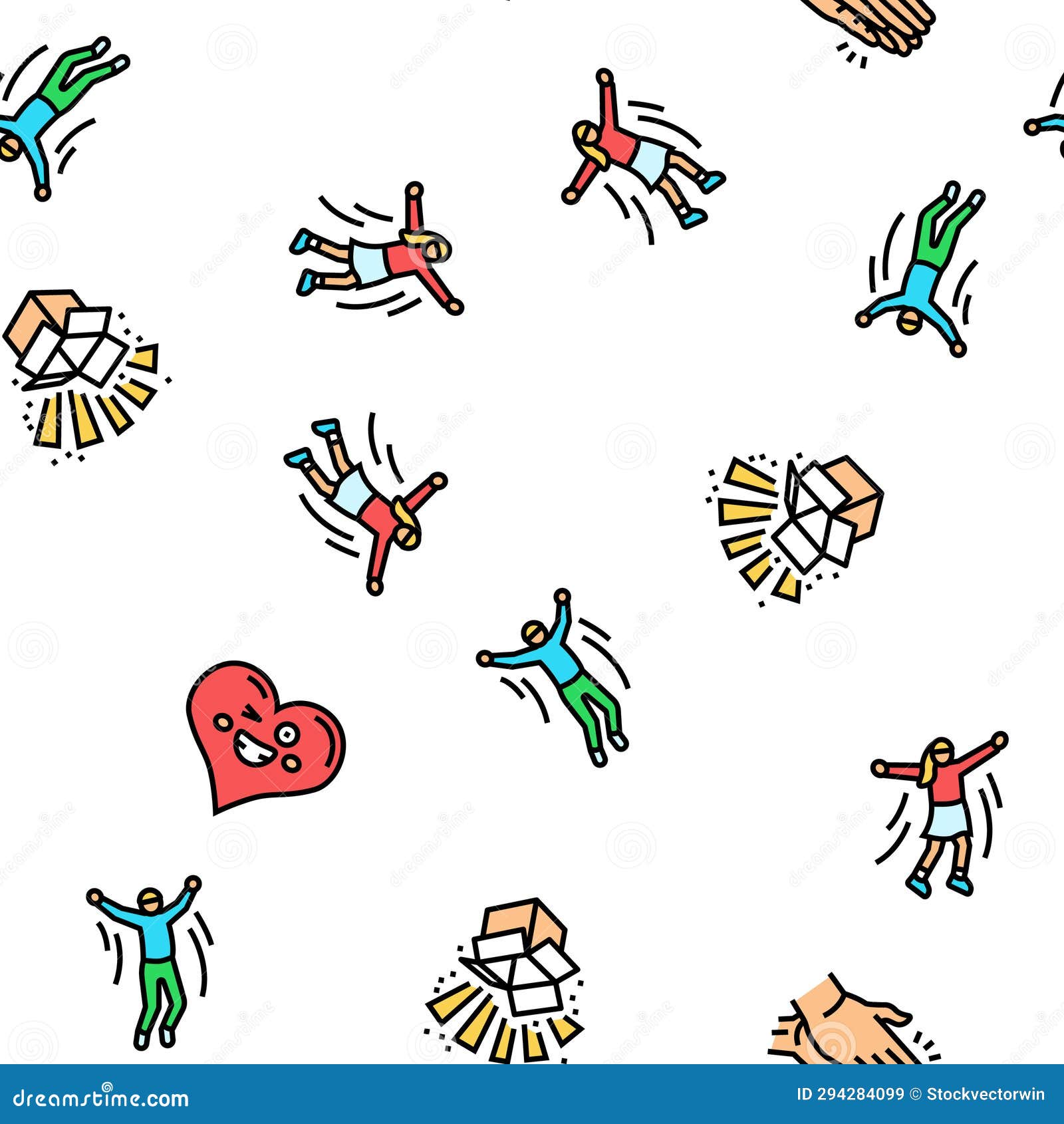 Positive Mood Happy Smile Vector Seamless Pattern Stock Vector ...