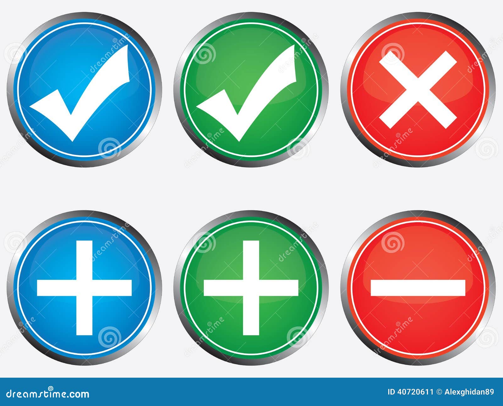 Positive and Negative Buttons Stock Vector - Illustration of approve ...