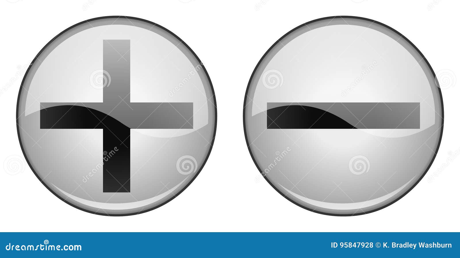 Positive and Negative Buttons Stock Vector - Illustration of button ...