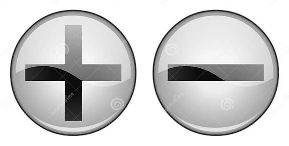 Positive and Negative Buttons Stock Vector - Illustration of button ...