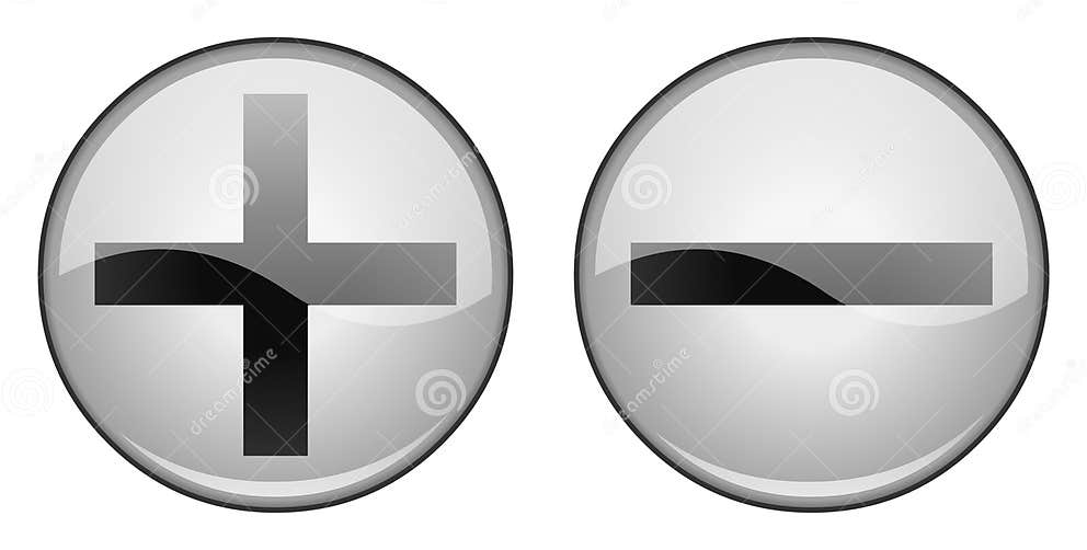 Positive and Negative Buttons Stock Vector - Illustration of button ...