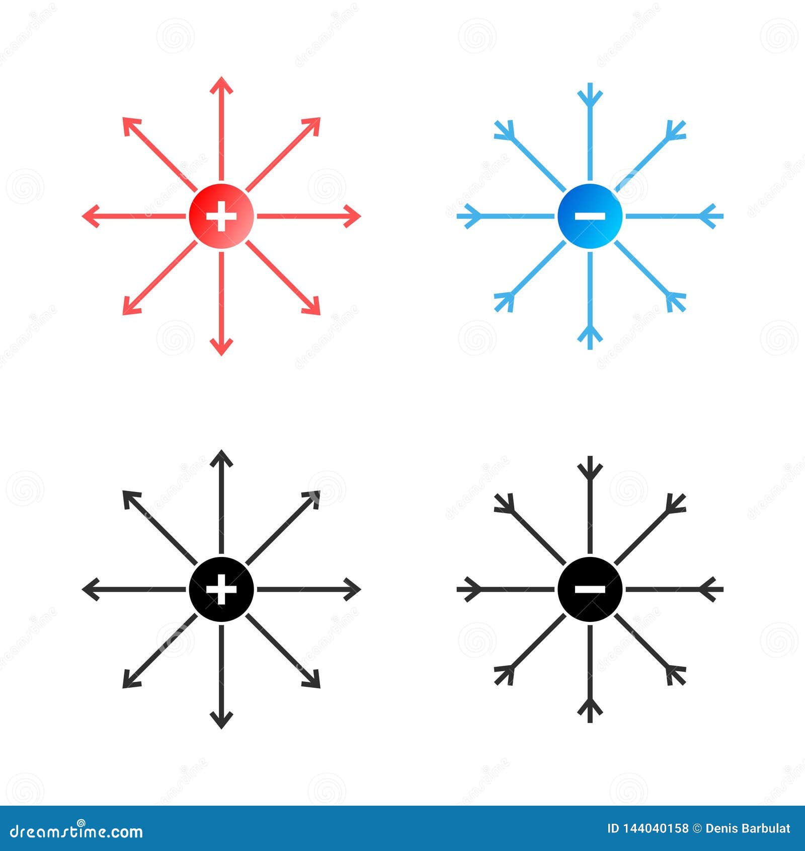 Positive and Negative Electric Charge Stock Vector - Illustration of ...