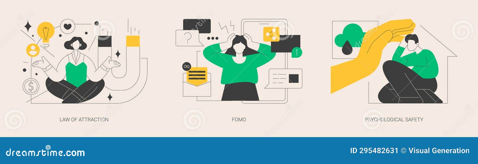 Positive and Negative Emotions Abstract Concept Vector Illustrations ...