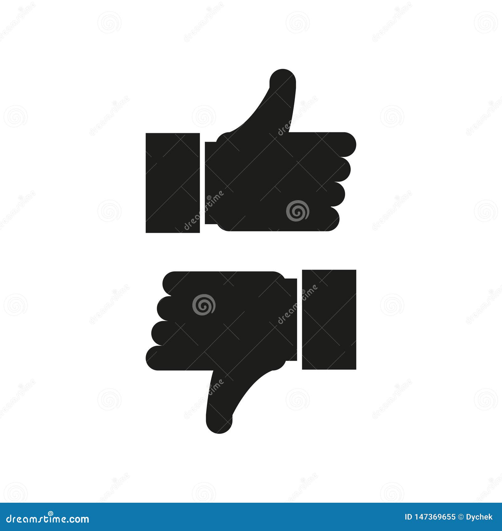 Positive and Negative Hand Gesture. Simple Flat Vector Illustration ...