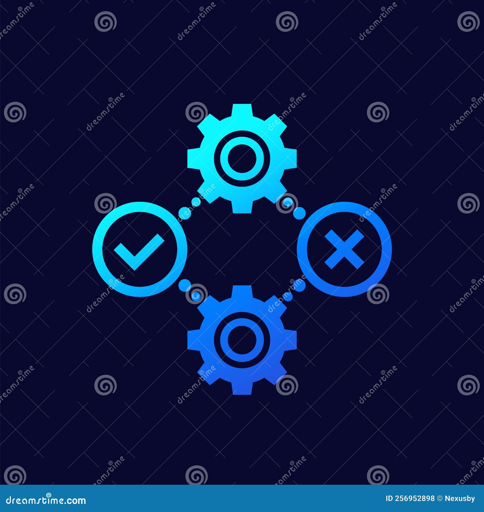 Positive and Negative Icon with Gears, Vector Stock Vector ...