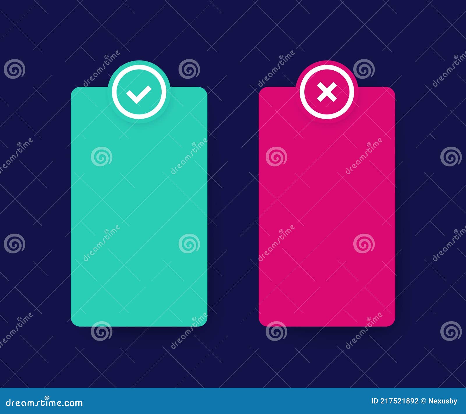 Dos And Donts List With Checkmark And Cross Mark. Ui Design. Check Mark ...