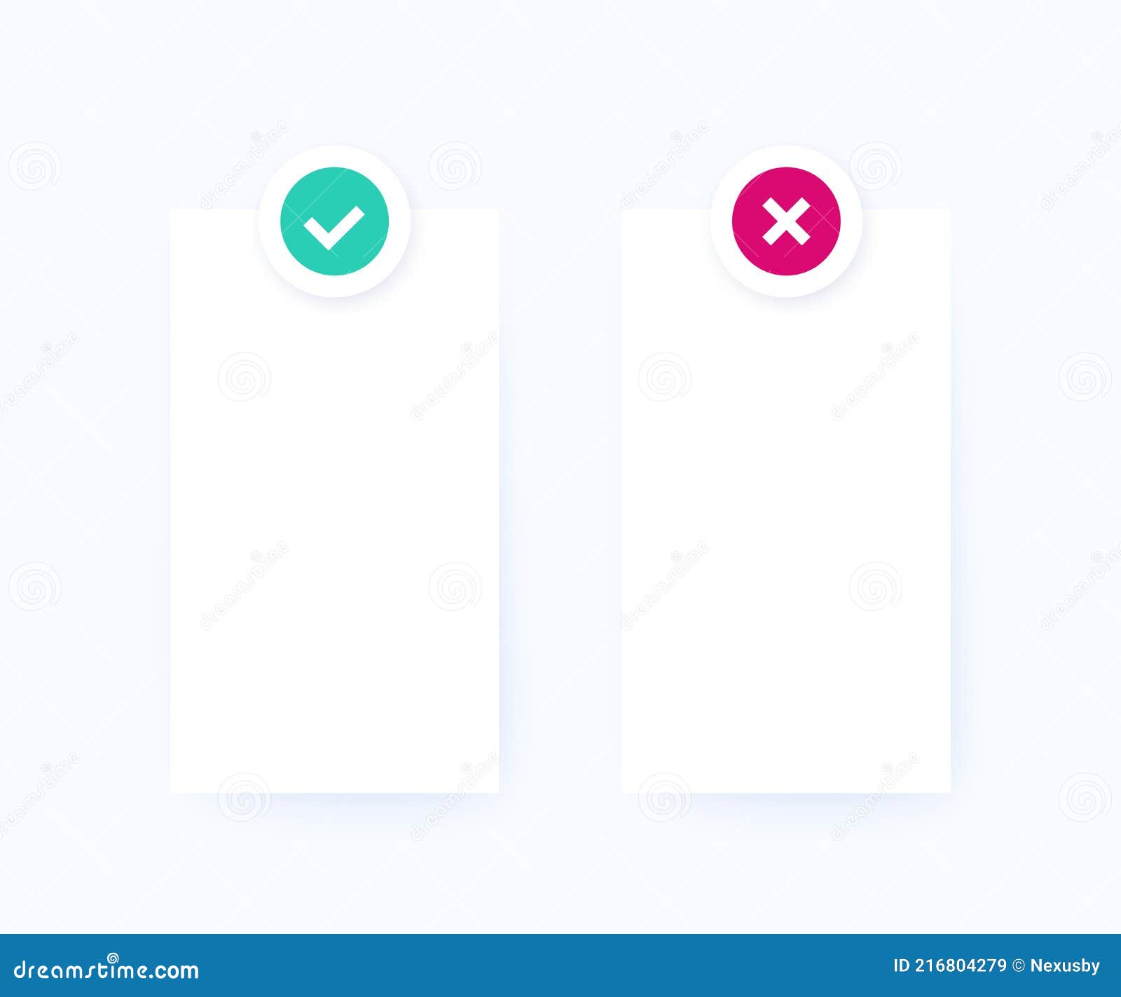 Dos And Donts List With Checkmark And Cross Mark. Ui Design. Check Mark ...
