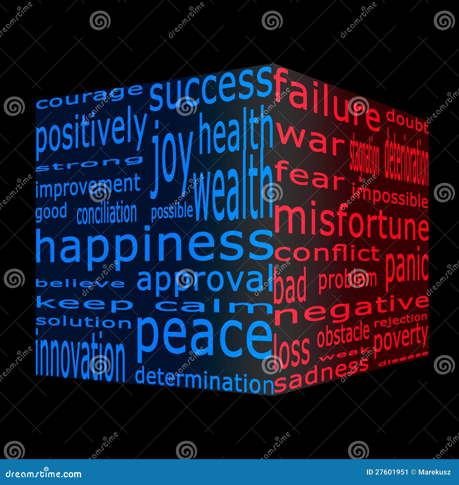 Positive and Negative Opposites Stock Illustration - Illustration of ...