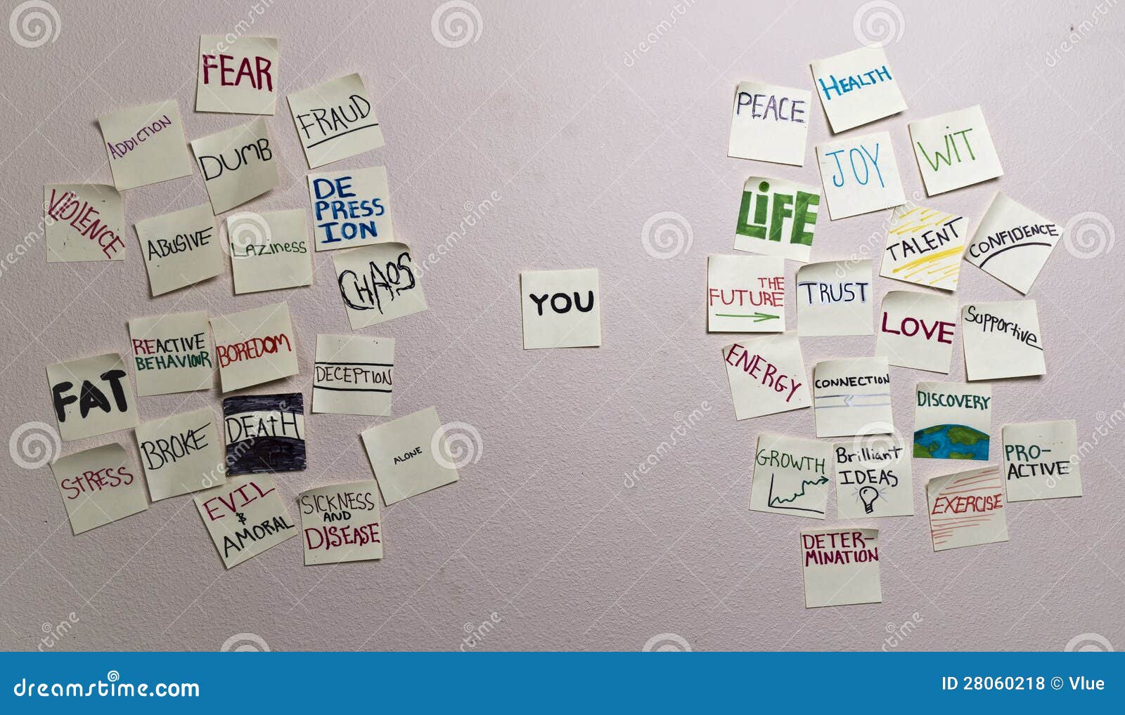 Positive Negative Sticky Notes Stock Photo - Image of idea, company ...