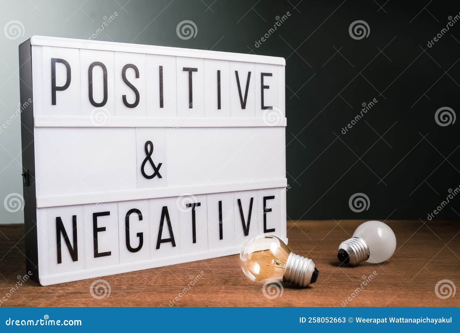 Positive and Negative sign stock image. Image of pessimism - 258052663