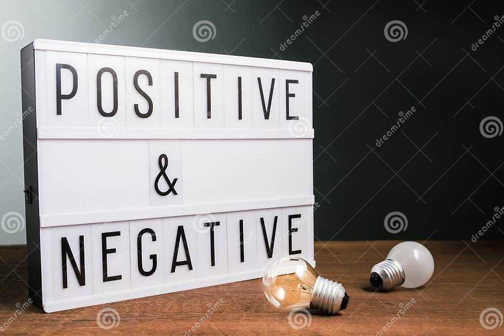 Positive and Negative sign stock image. Image of pessimism - 258052663