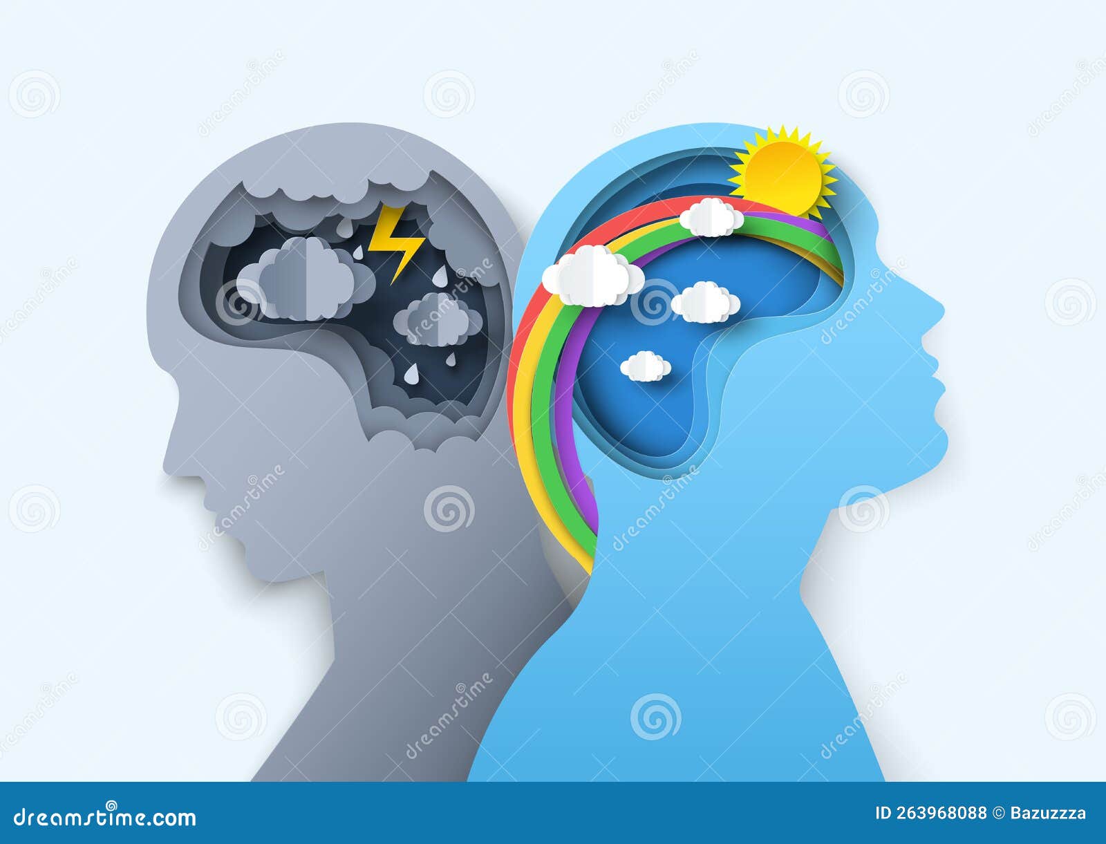 Positive or Negative Thinking Vector Mental Health Stock Vector ...