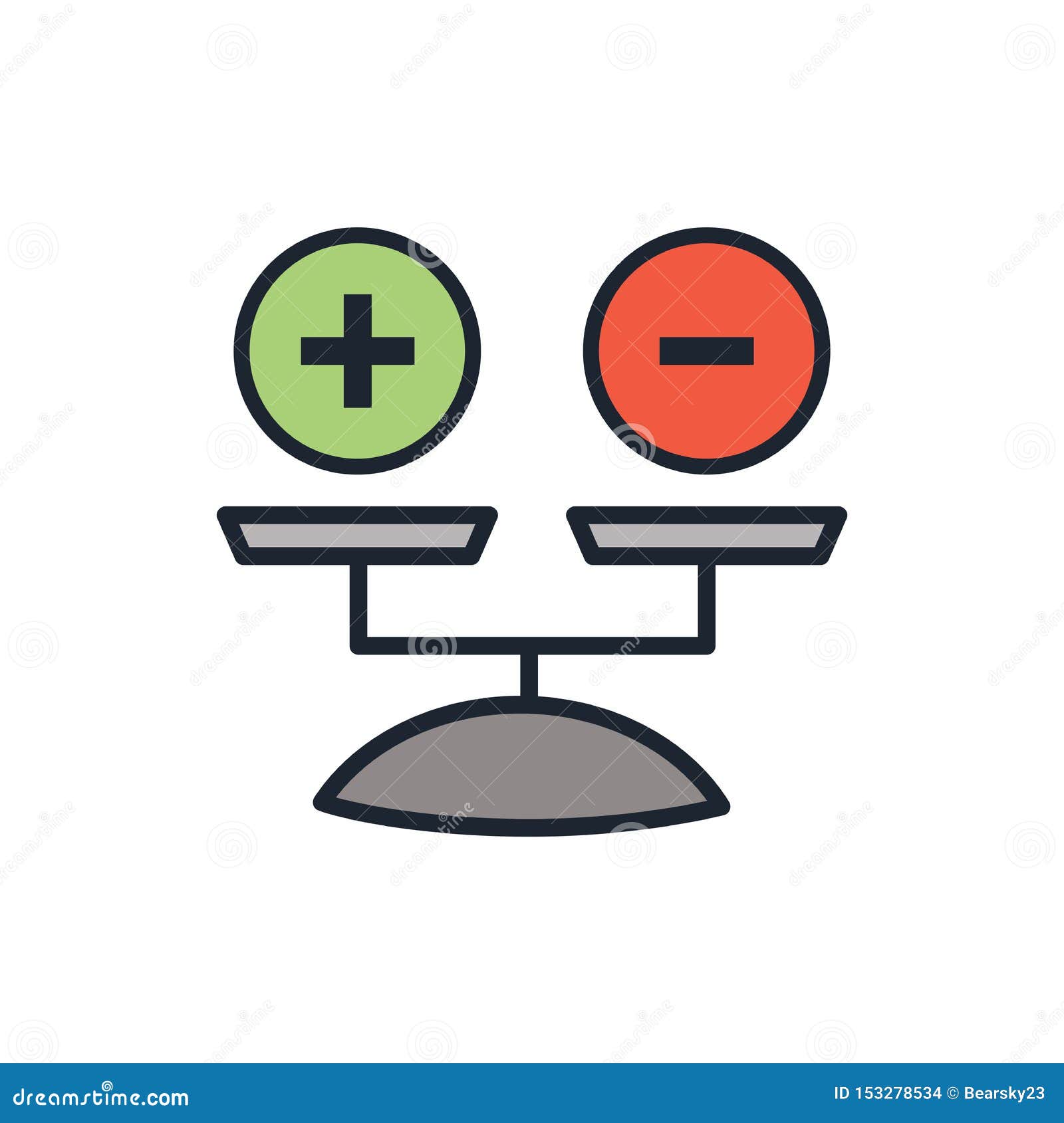 Positive and Negative, True and False Images or Plus and Minus Stock ...