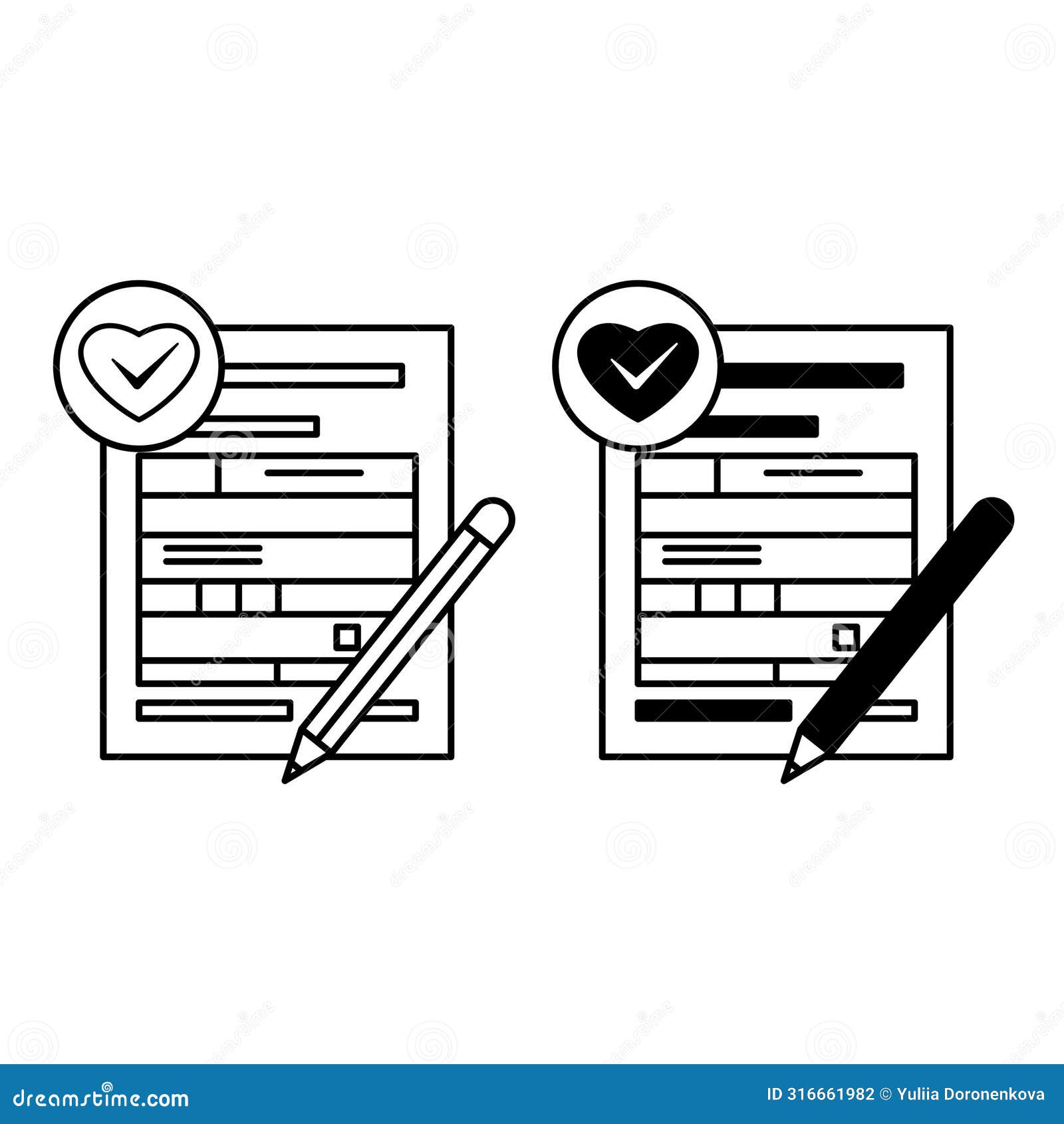 Positive Note Icons. stock vector. Illustration of check - 316661982