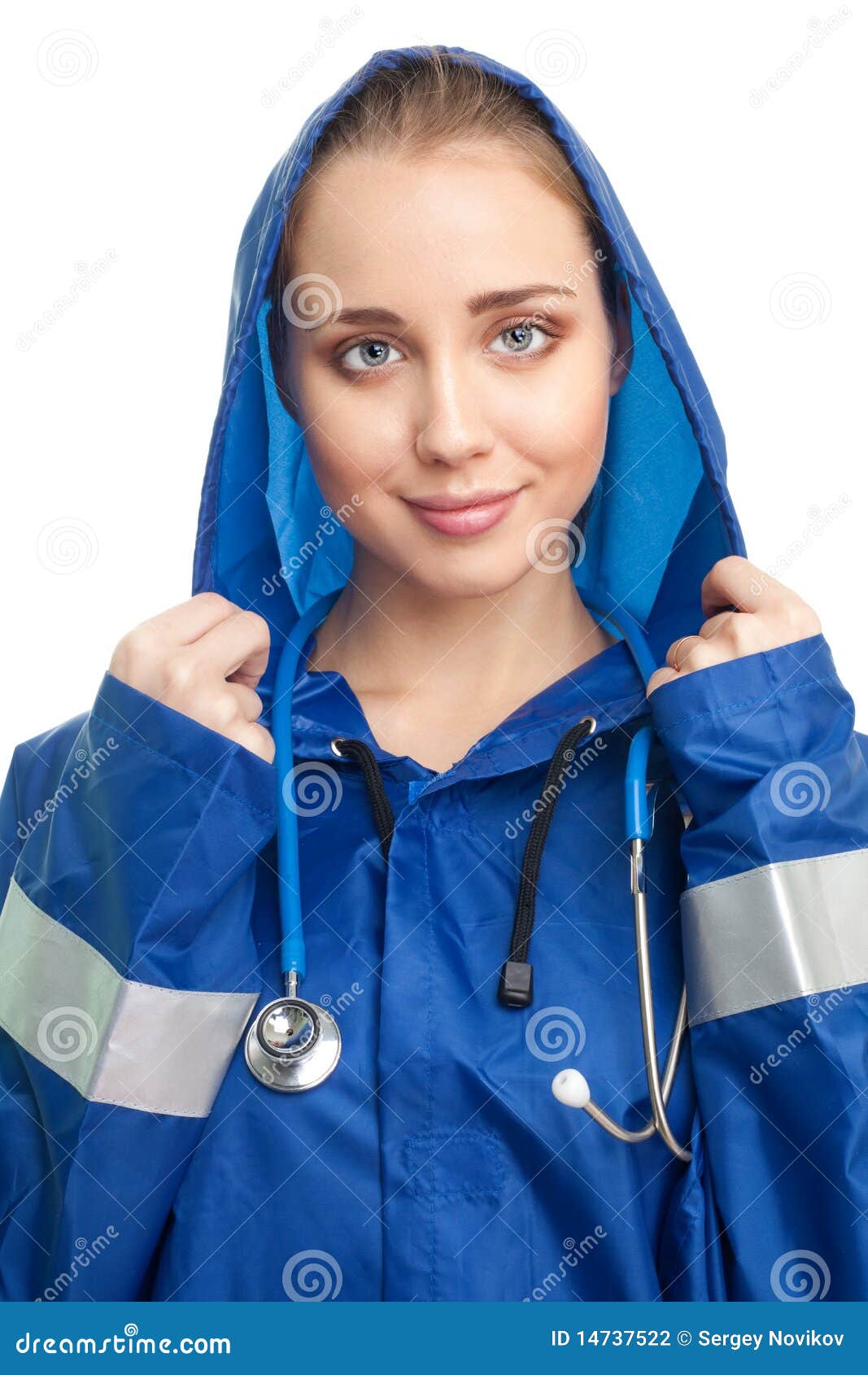 Positive nurse stock photo. Image of isolated, coat, female - 14737522