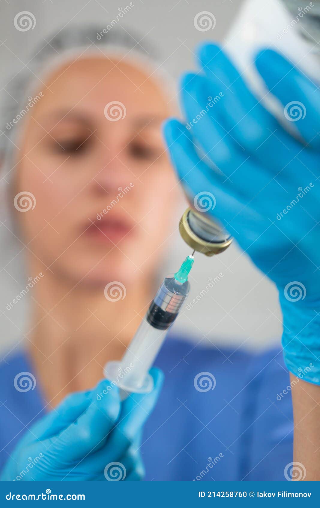 Positive Nurse Taking Injection with Syringe Stock Photo - Image of ...