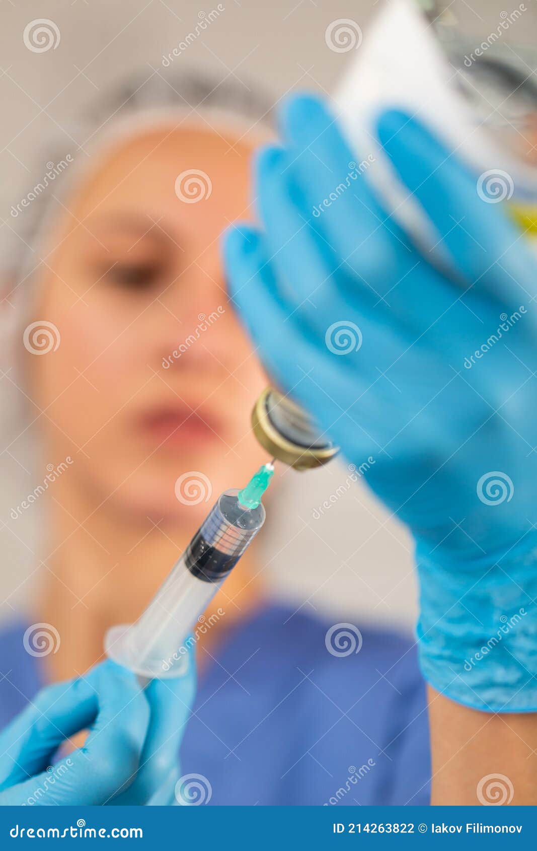 Positive Nurse Taking Injection with Syringe Stock Photo - Image of ...