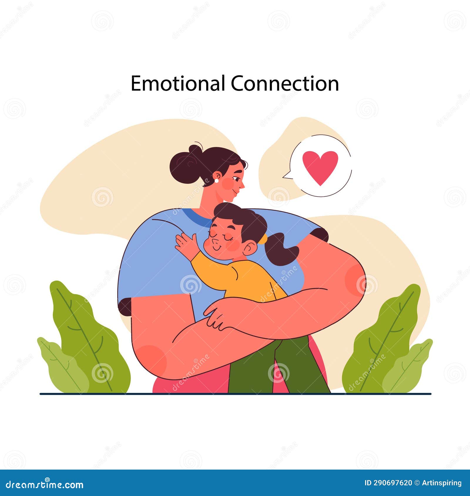 Positive Parenting. Emotional Connection Stock Illustration ...